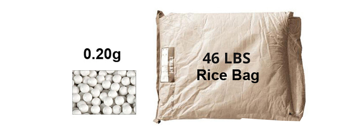 Lancer Tactical 55 lbs Rice Bag Airsoft 0.20g BBs (Color: White) Airso ...