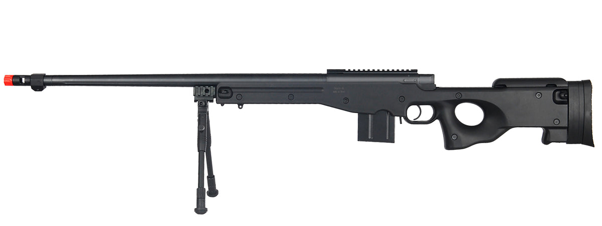 Well Airsoft Bolt Action Rifle W/ Fluted Barrel And Bipod - Black Airs ...