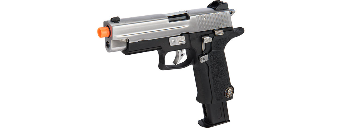 We Tech P-Virus Two-Tone Gas Blowback Airsoft Pistol Black/Silver ...